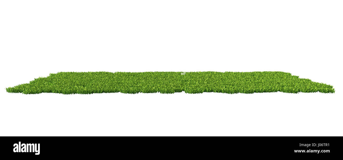 3d rendering of a grass patch isolated on white for architecture design ...