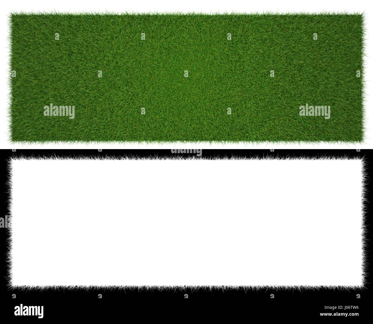 3d rendering of a grass patch isolated on white for architecture design ...