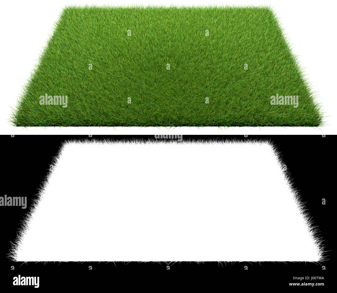 3d rendering of a grass patch isolated on white for architecture design ...