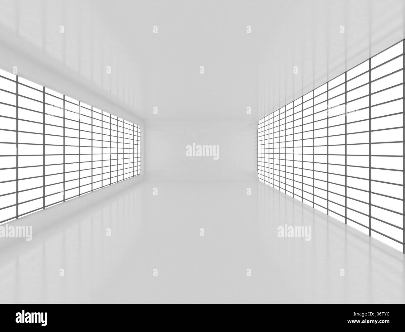 futuristic white room with area light 3d rendering Stock Photo - Alamy