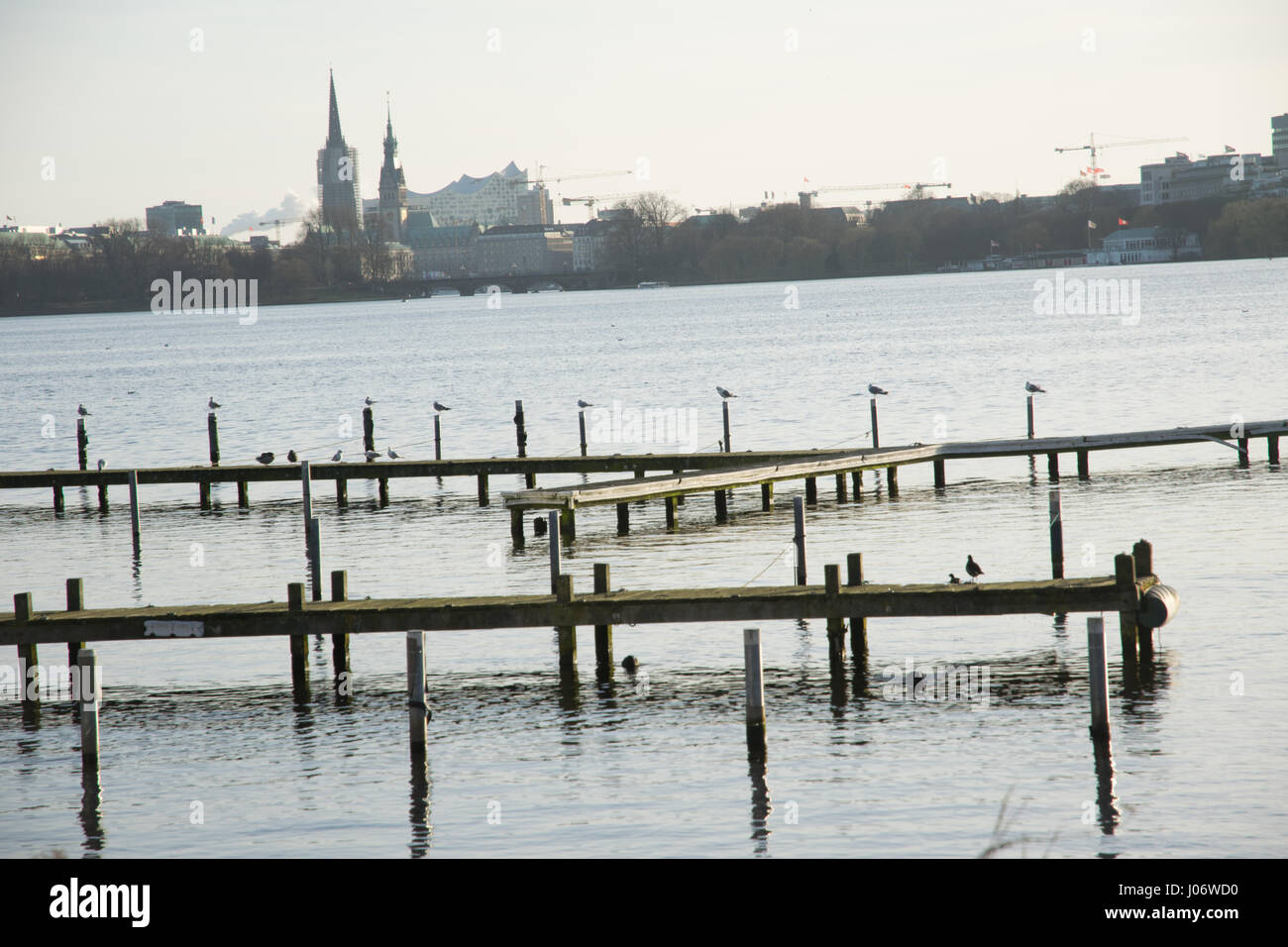bridge on water lake Stock Photo - Alamy