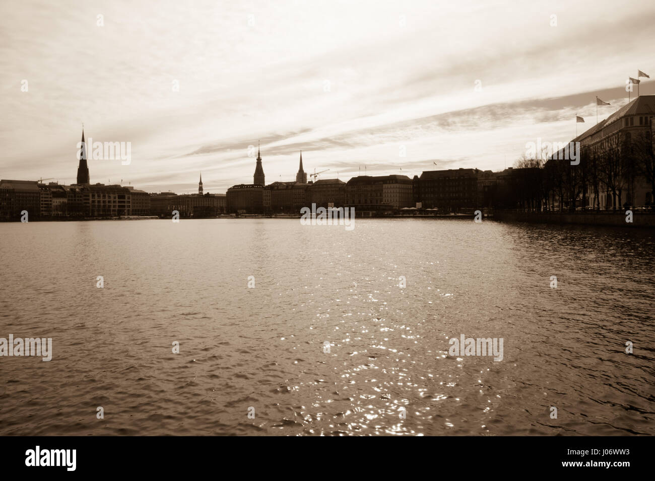 Alster lake in hamburg Stock Photo - Alamy