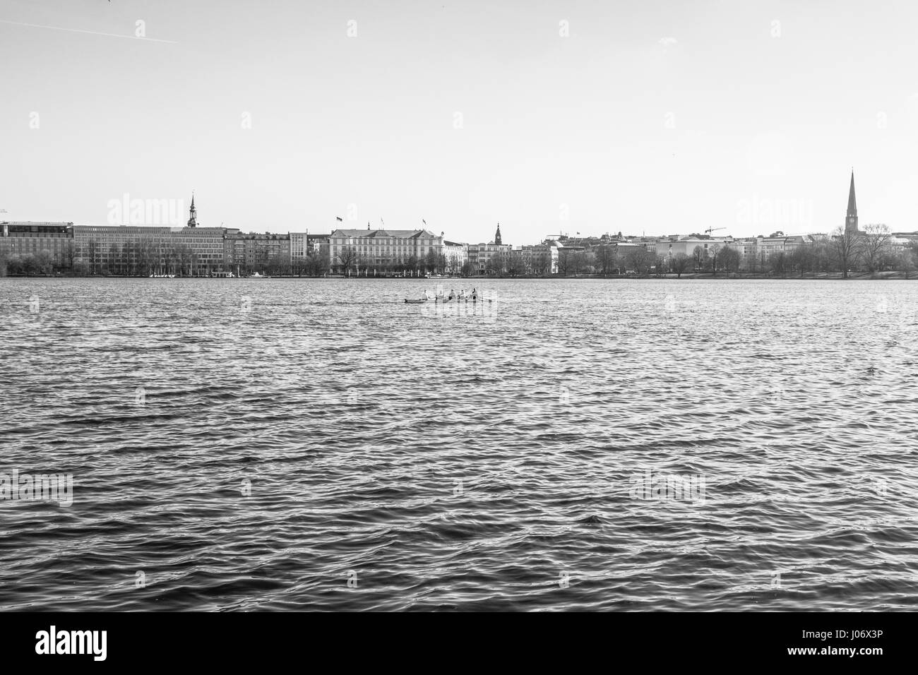Blue hour view port Black and White Stock Photos & Images - Alamy