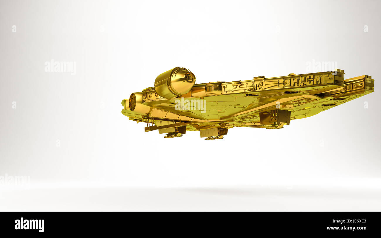 3d illustration golden spaceship hi-res stock photography and images ...