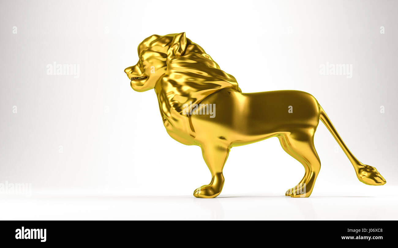 golden 3d rendering of an animal isolated on white Stock Photo - Alamy