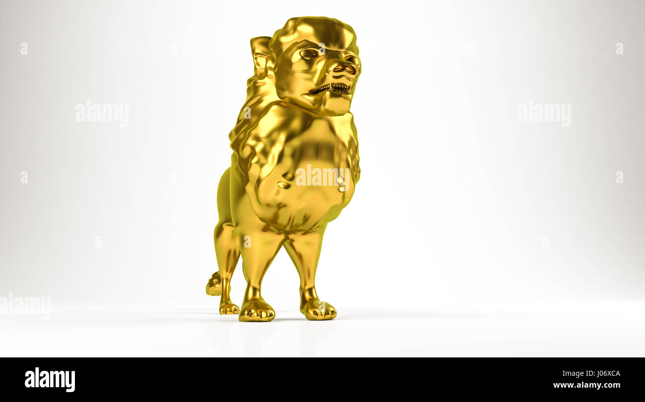 golden 3d rendering of an animal isolated on white Stock Photo - Alamy