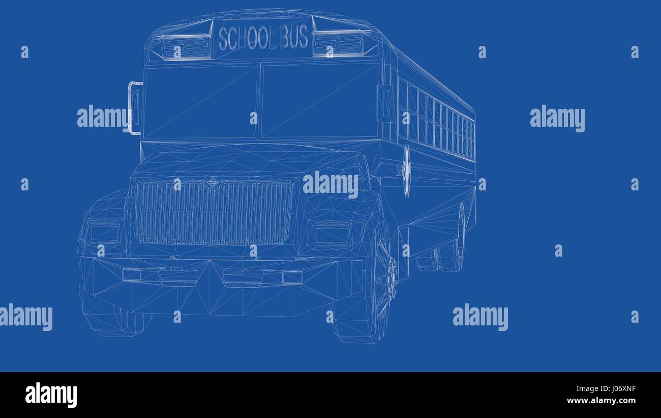 3d rendering of an outlined bus Stock Photo - Alamy