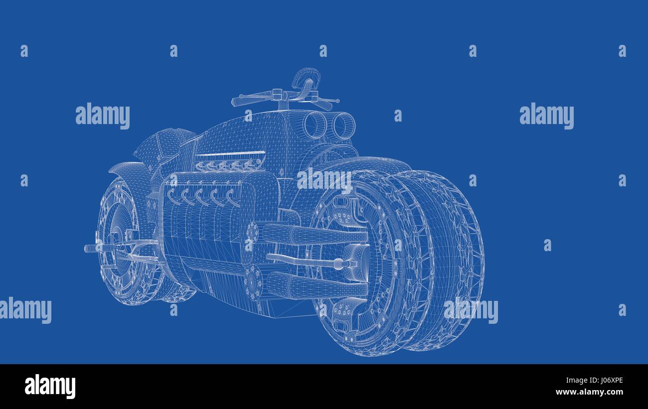 3d rendering of an outlined motor Stock Photo - Alamy