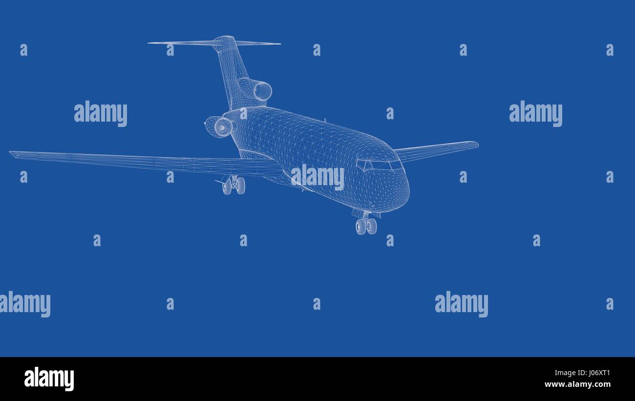 3d airplane drawing hi-res stock photography and images - Alamy