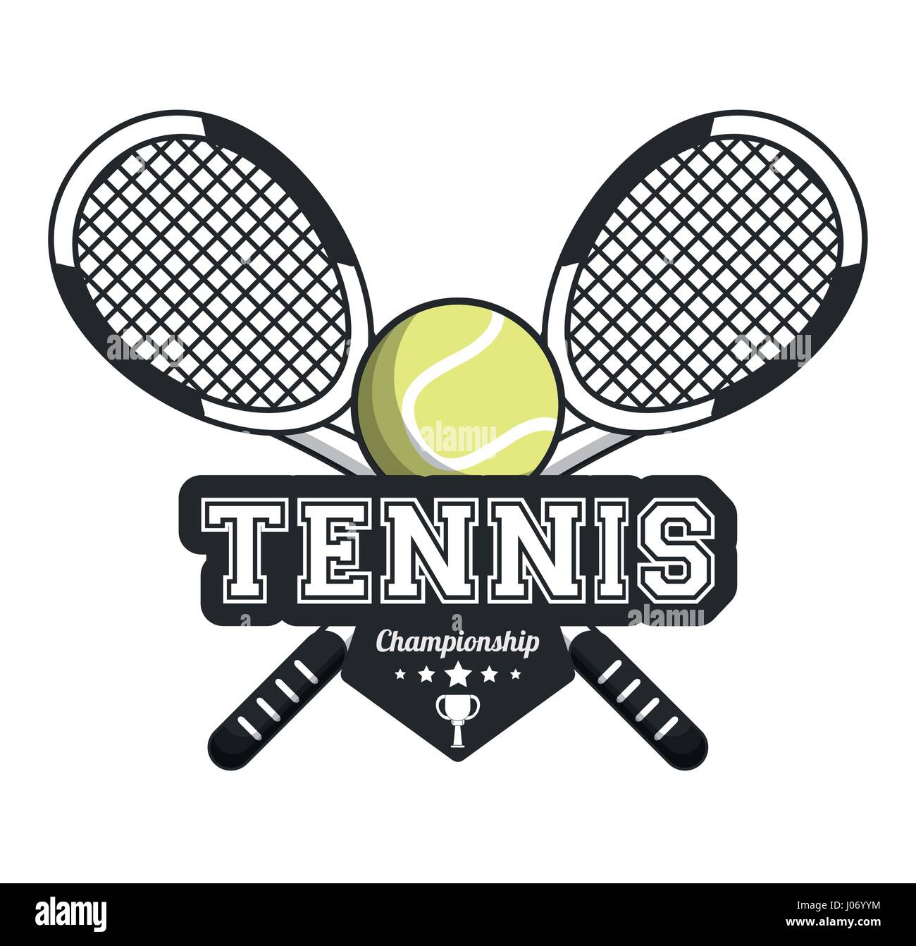tennis sport rackets crossed ball emblem image Stock Vector Image & Art ...