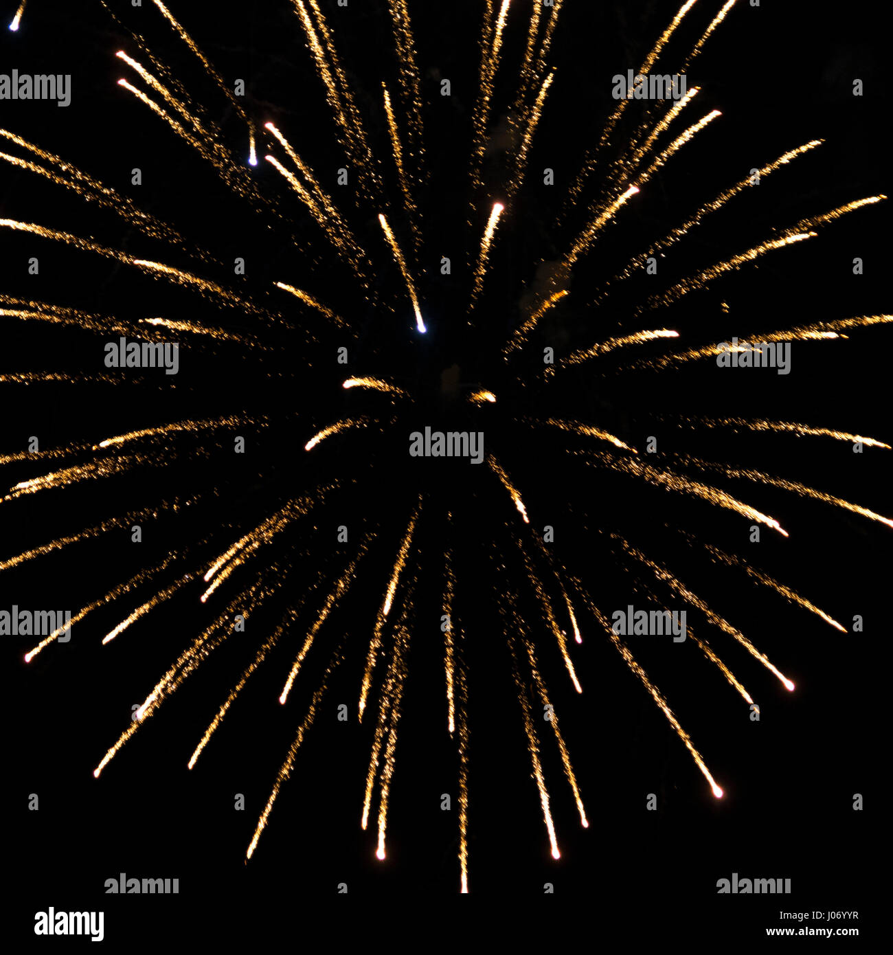 Fireworks display at night on Canada Day, Kenora, Lake Of The Woods ...