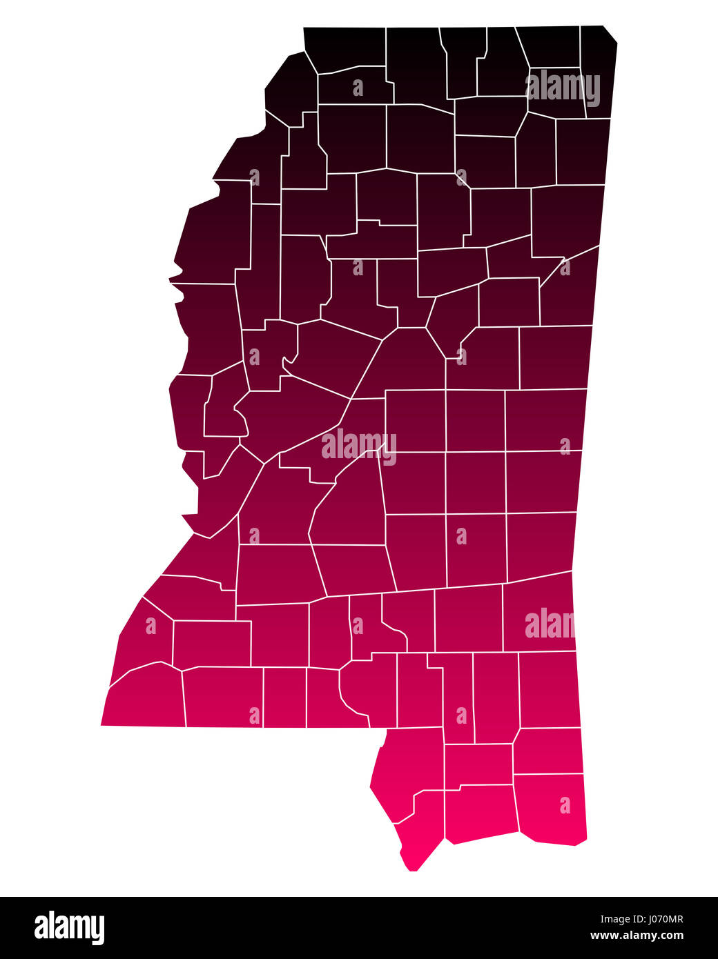 Map of Mississippi Stock Photo - Alamy