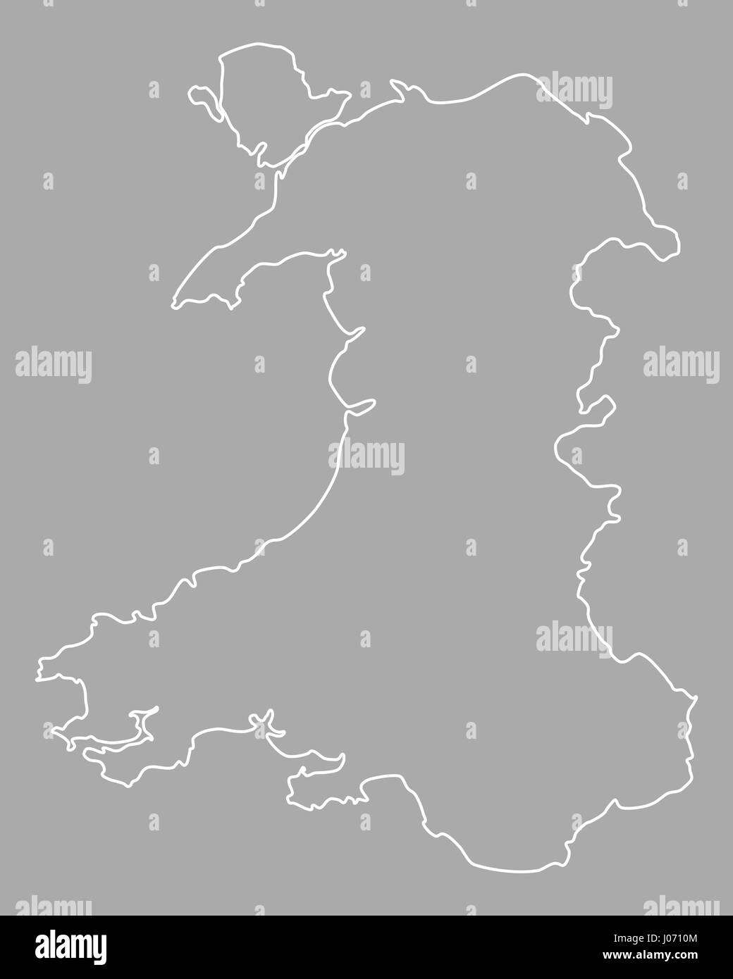 Map of Wales Stock Photo - Alamy