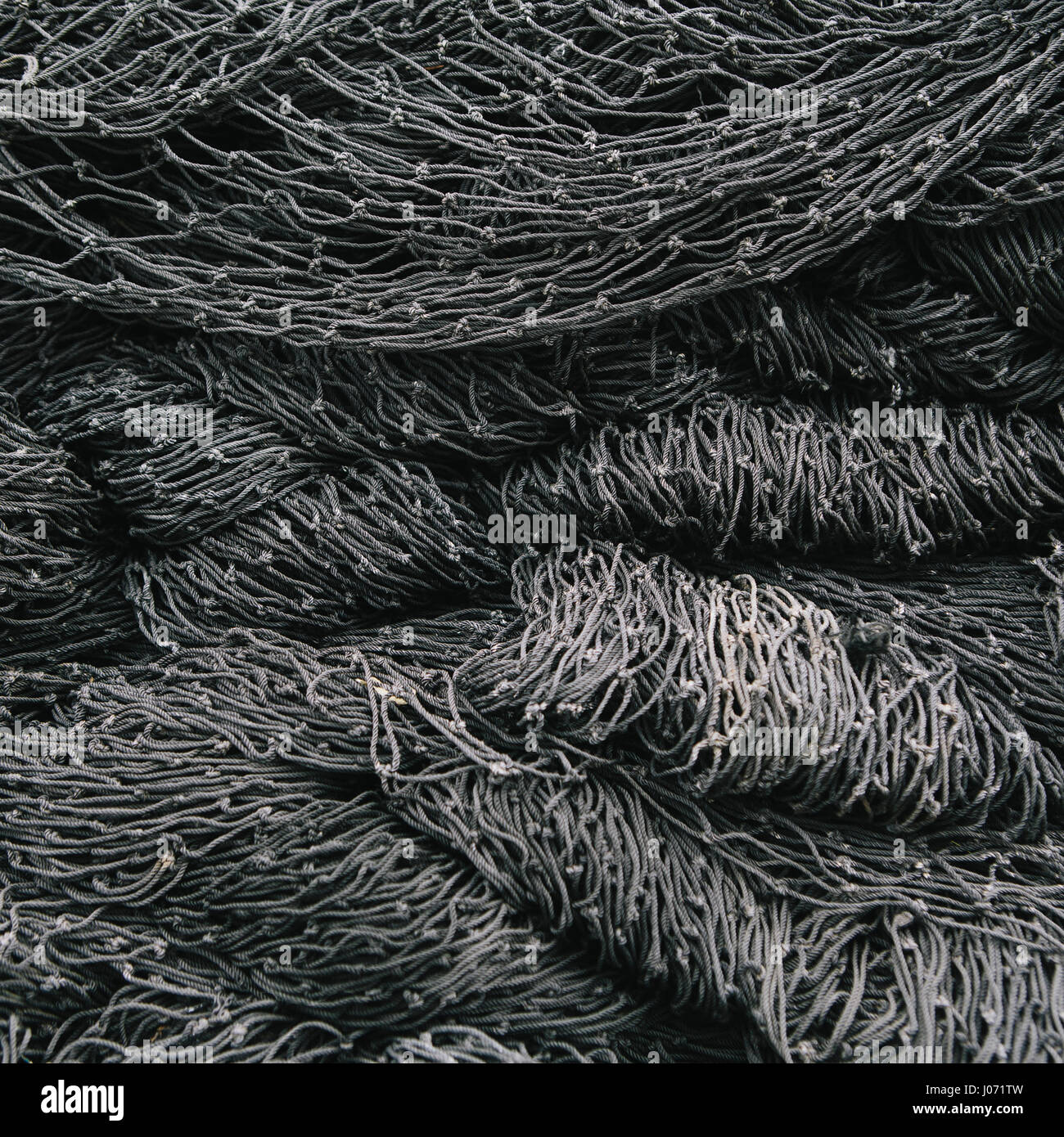 Close up of a pile of tangled up commercial fishing nets Stock Photo ...