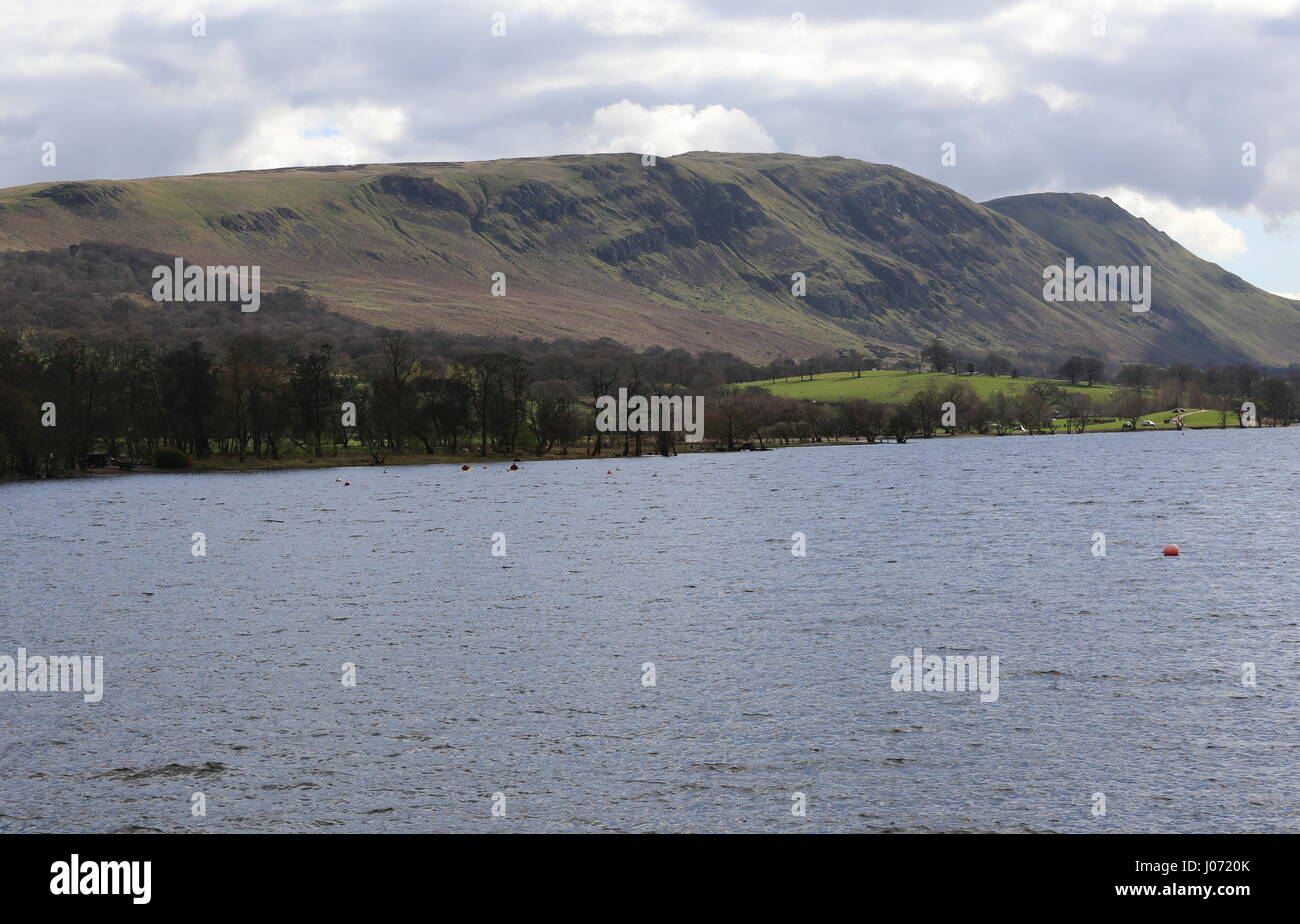 Ullswater viewed from Pooley Bridge Cumbria UK April 2017 Stock Photo ...