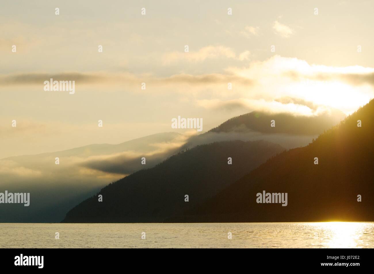 Beautiful colorful sunset over Lake Stock Photo - Alamy