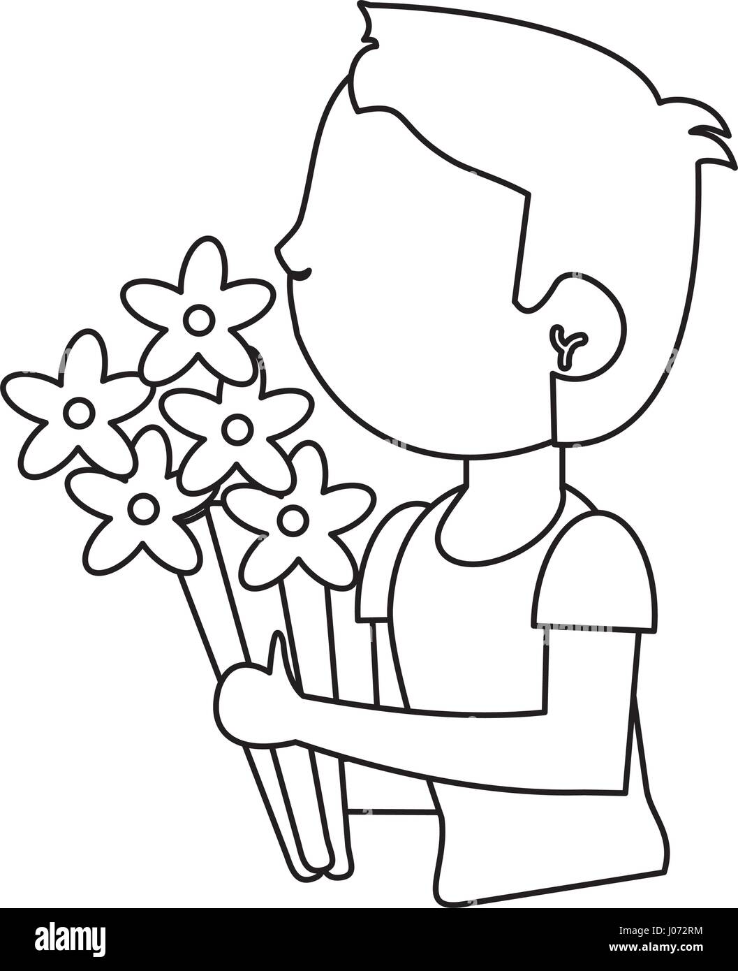 Love flowers surprise gift Black and White Stock Photos & Images - Alamy