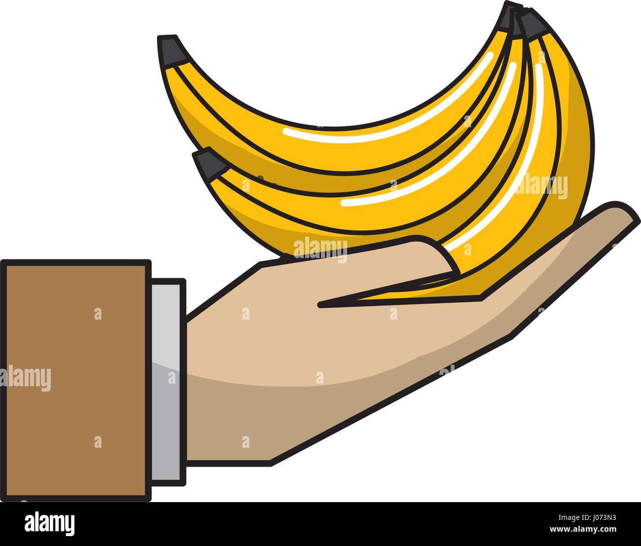 organic banana fruit in the hand icon Stock Vector Image & Art - Alamy