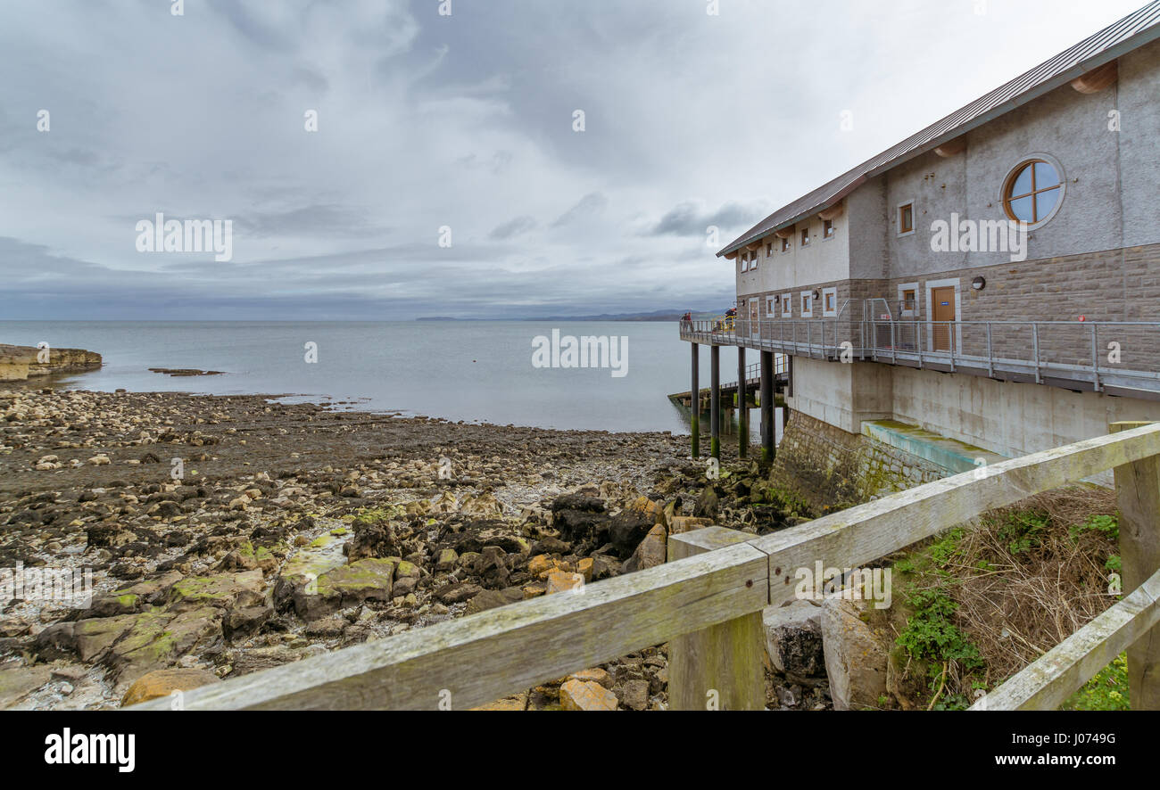 View of the new lifeboat station at Moelfre on Anglesey Stock Photo - Alamy