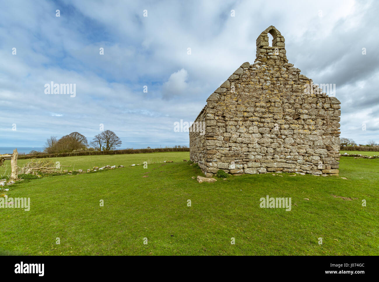 View of the Hen Chapel Lligwy on Anglesey Stock Photo - Alamy