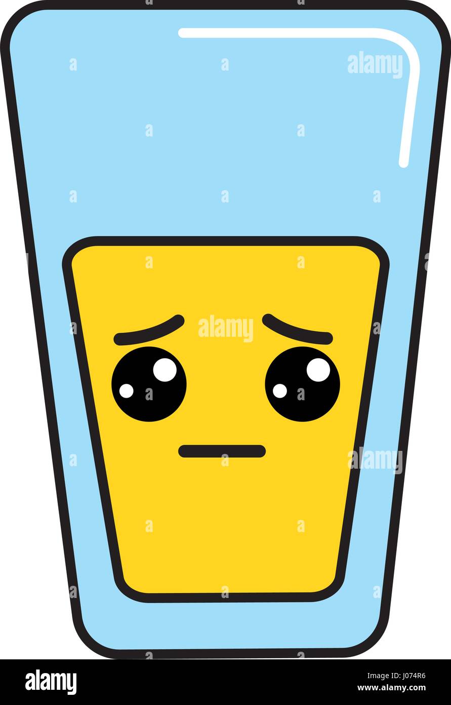 kawaii cute sad juice glass Stock Vector Image & Art - Alamy