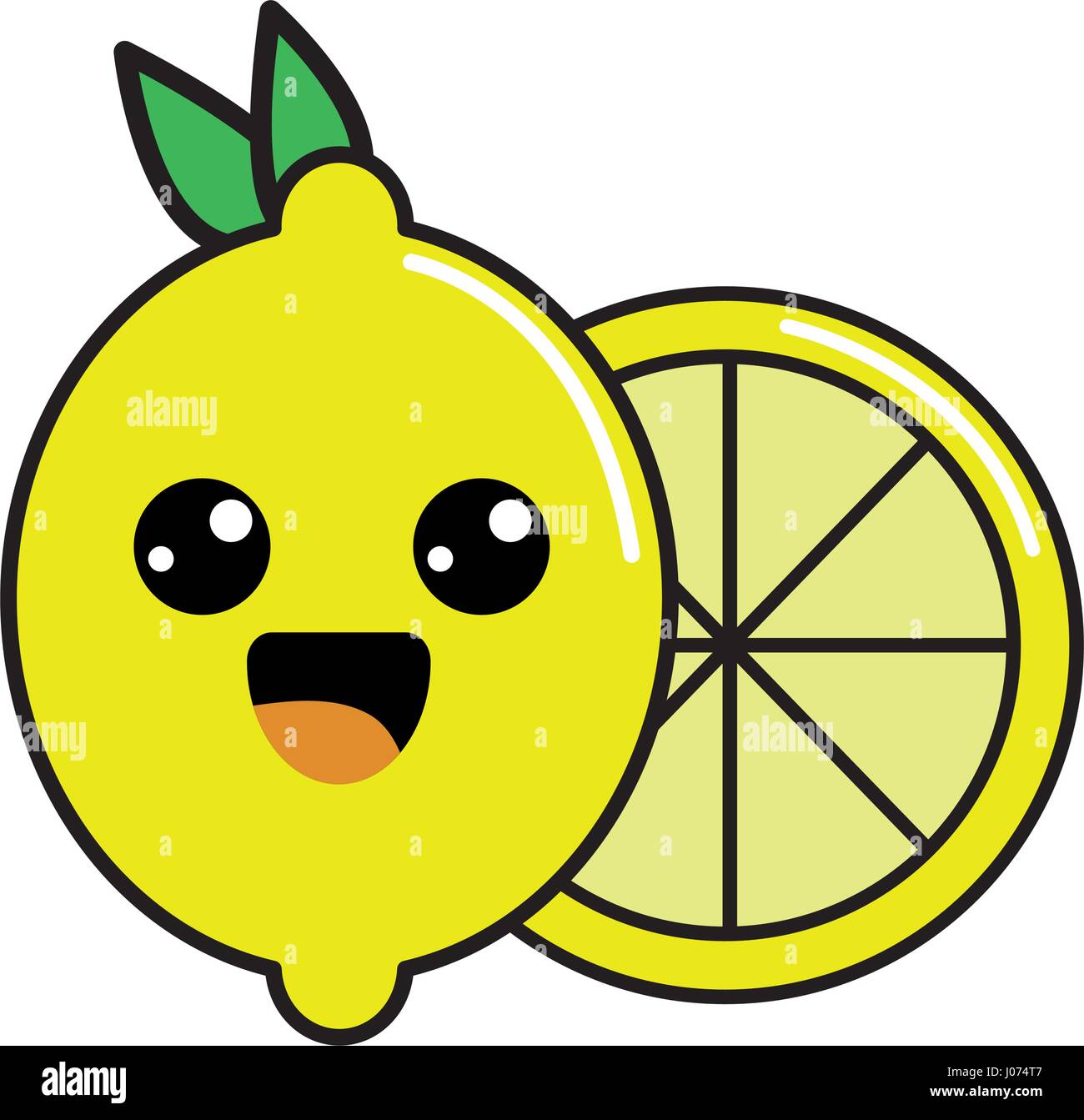 kawaii nice happy lemon icon Stock Vector Image & Art - Alamy