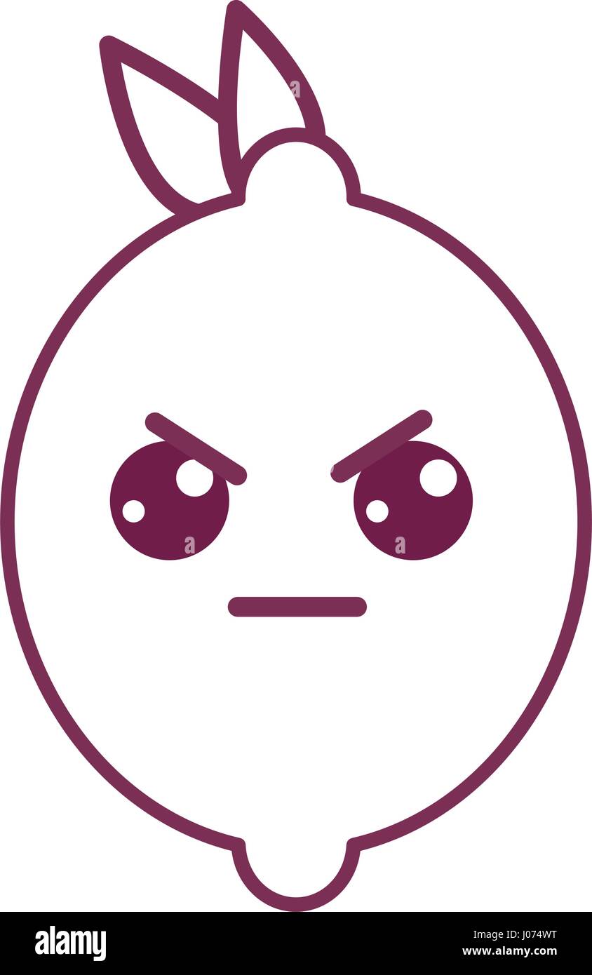 silhouette kawaii nice angry lemon icon Stock Vector Image & Art - Alamy