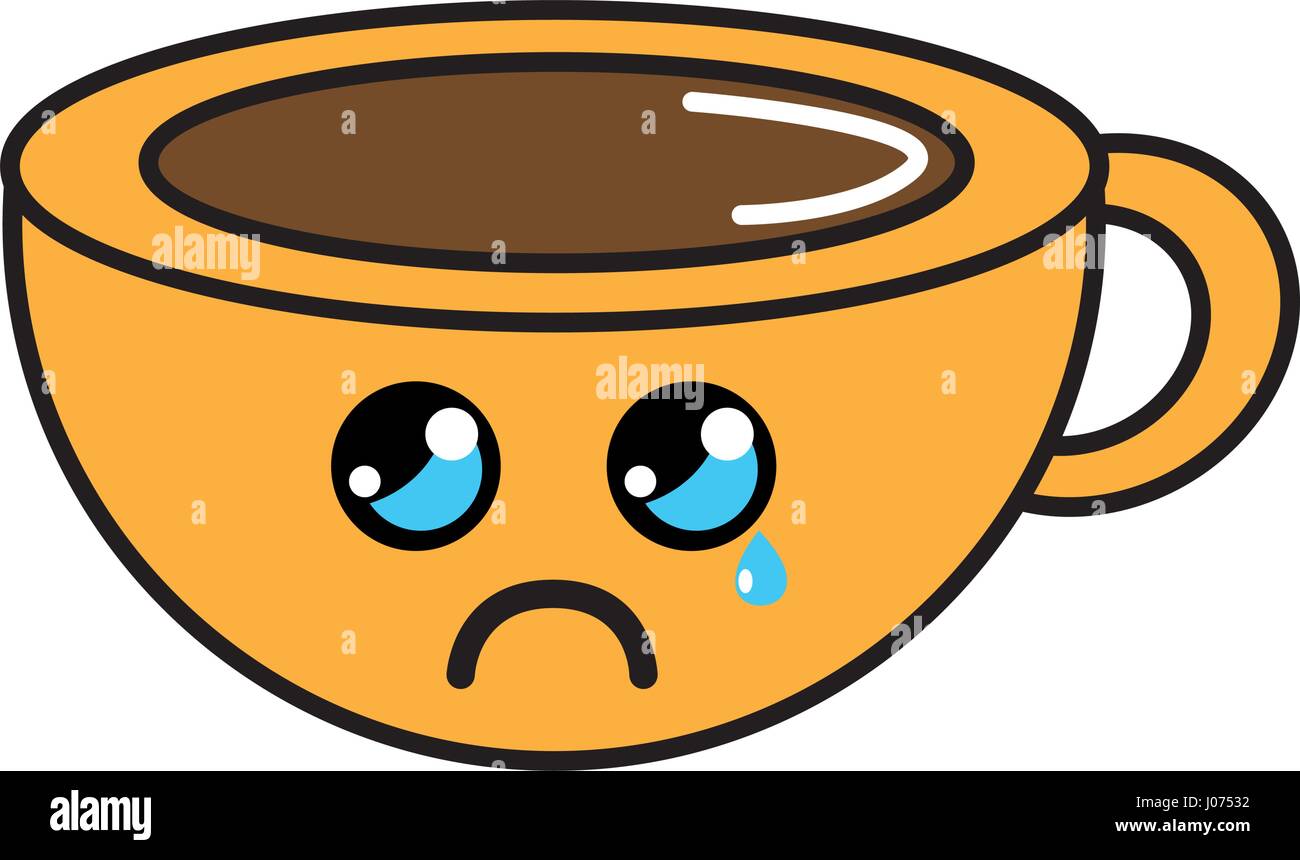 kawaii cute crying coffee cup Stock Vector Image & Art - Alamy