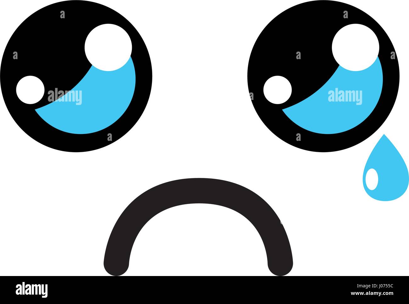 kawaii cute crying face icon Stock Vector Image & Art - Alamy