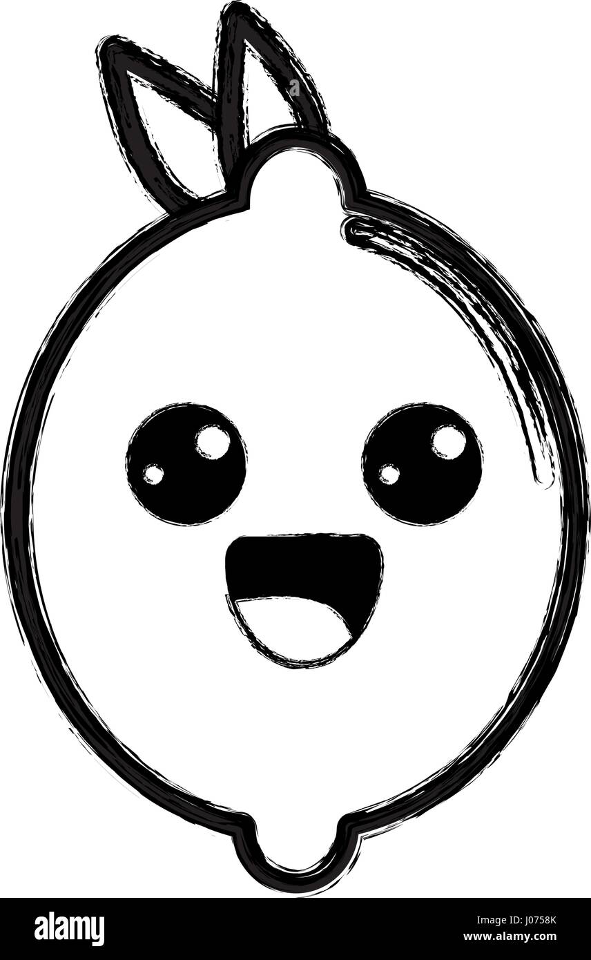 contour kawaii nice happy lemon icon Stock Vector Image & Art - Alamy