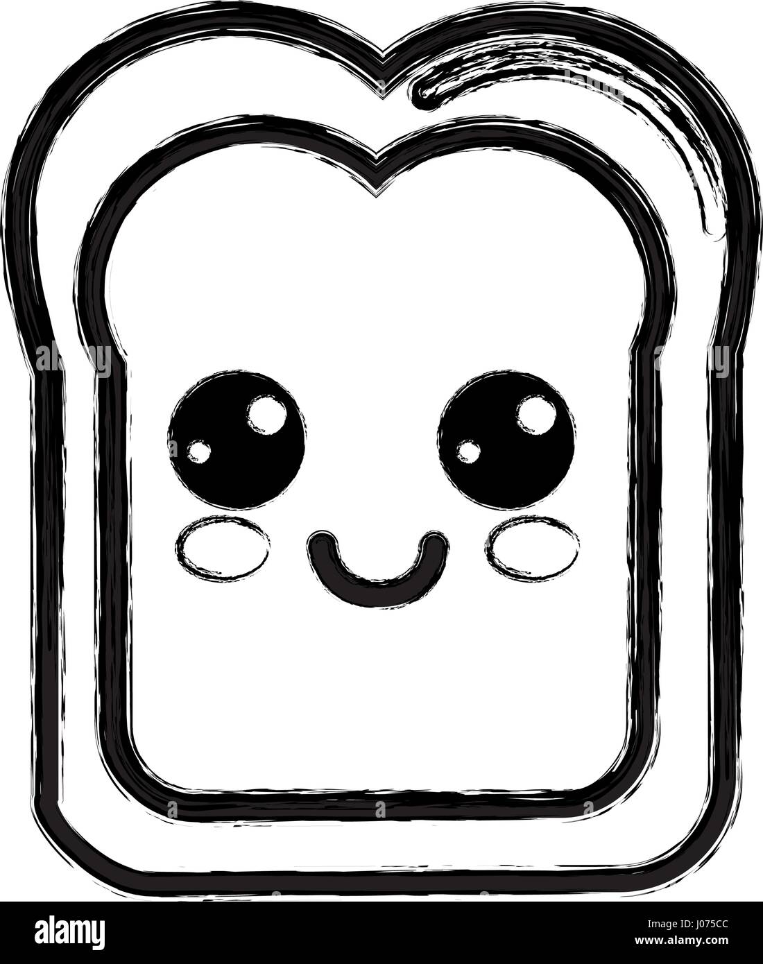contour kawaii cute happy bread icon Stock Vector Image & Art - Alamy