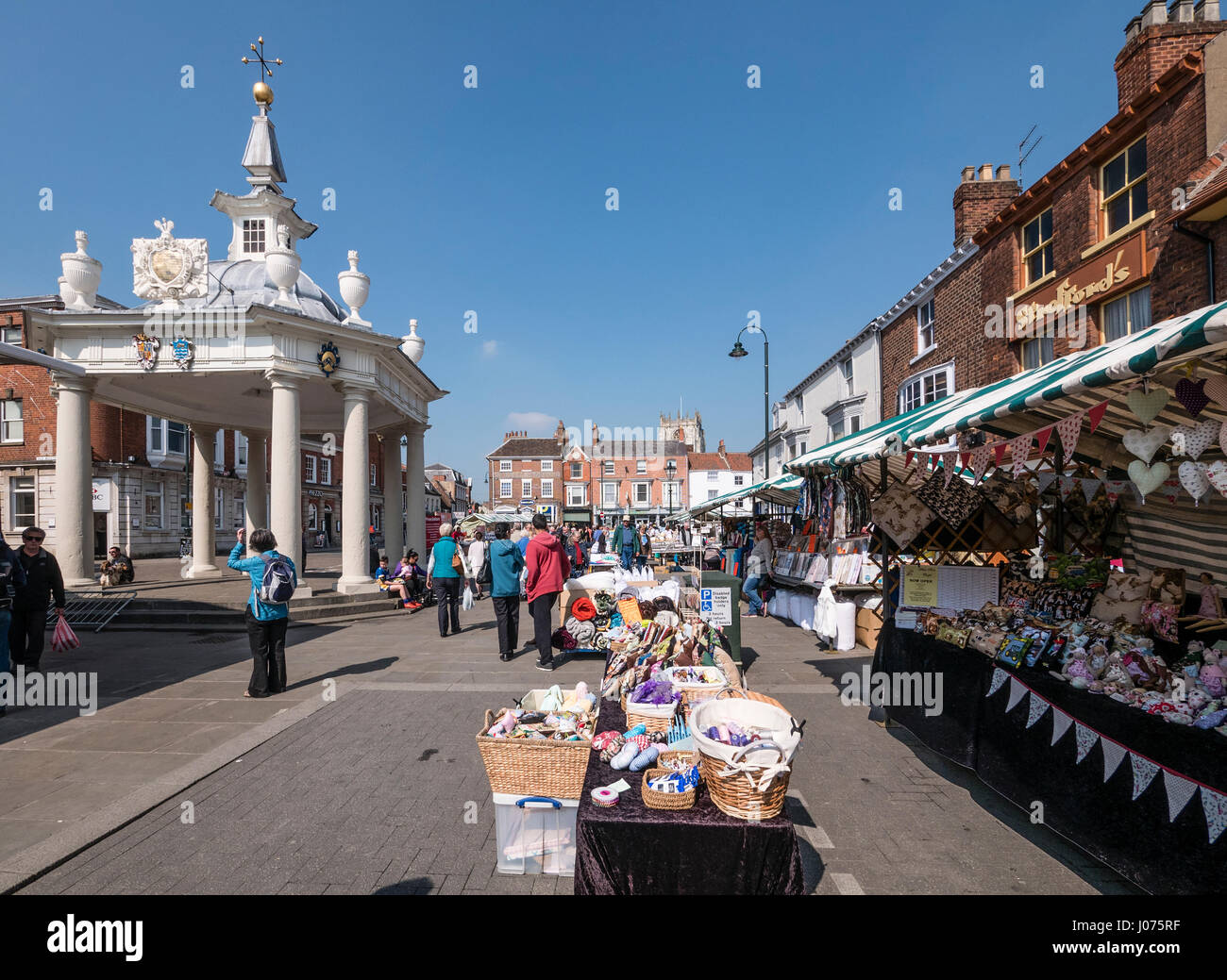 Beverley East Yorkshire Saturday Market and Market Cross Stock Photo ...