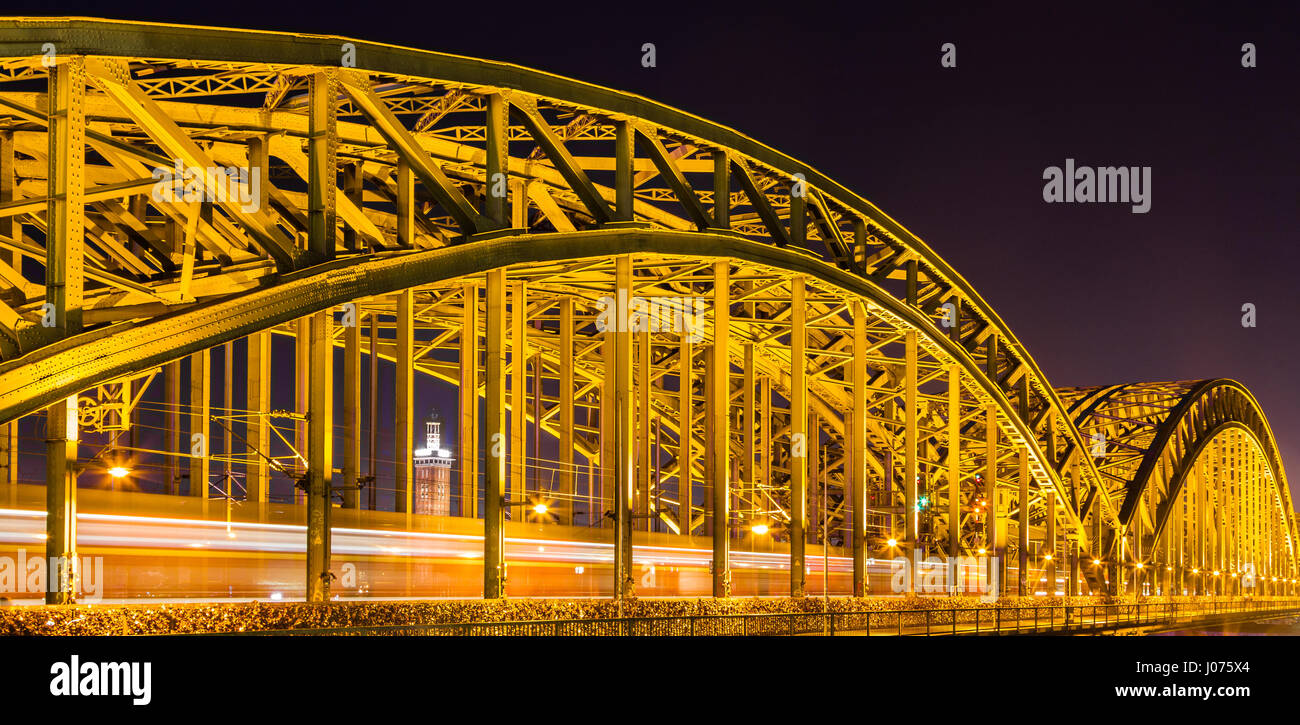 Hohenzollern bridge at night hi-res stock photography and images - Alamy