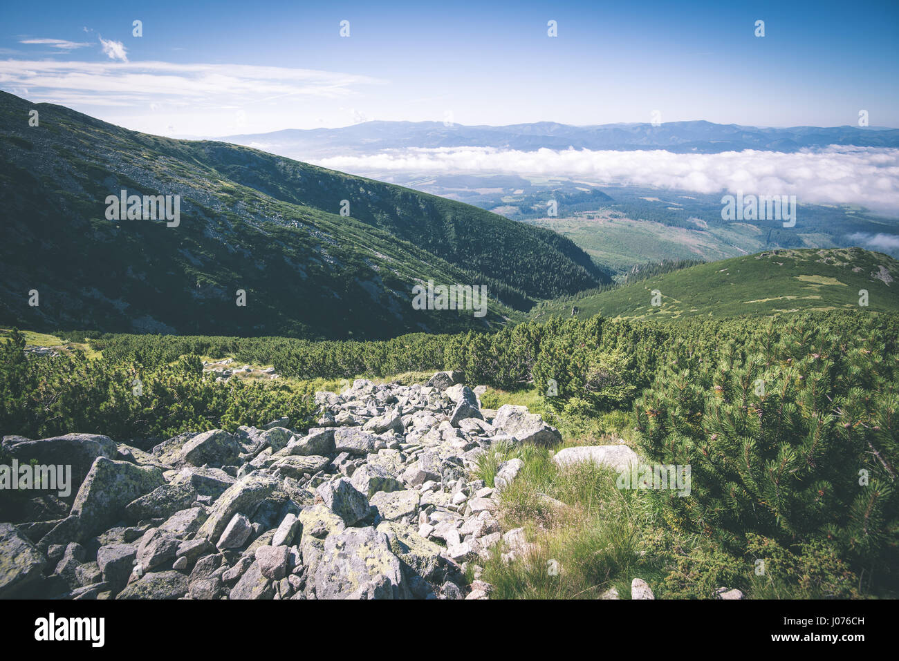 Tatra mountains in Slovakia covered with clouds. peak of krivan ...