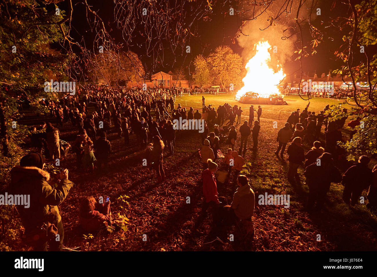 The bonfire at Wallingford firework display on the Kinecroft for Guy ...