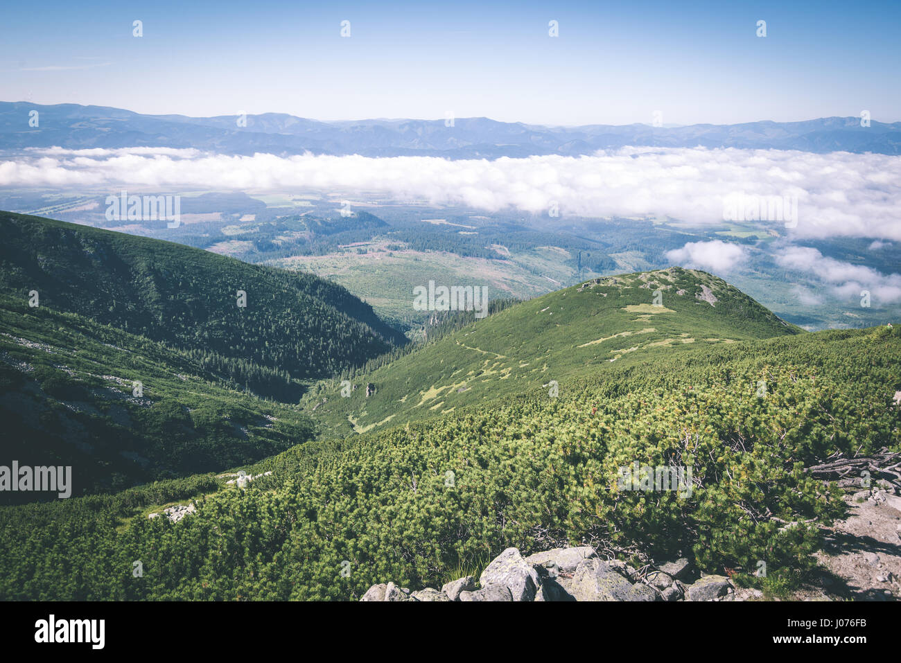 Tatra mountains in Slovakia covered with clouds. peak of krivan ...
