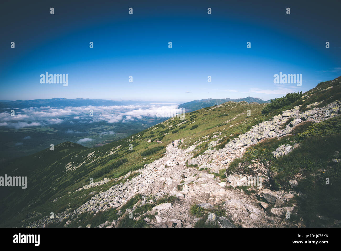Tatra mountains in Slovakia covered with clouds. peak of krivan ...