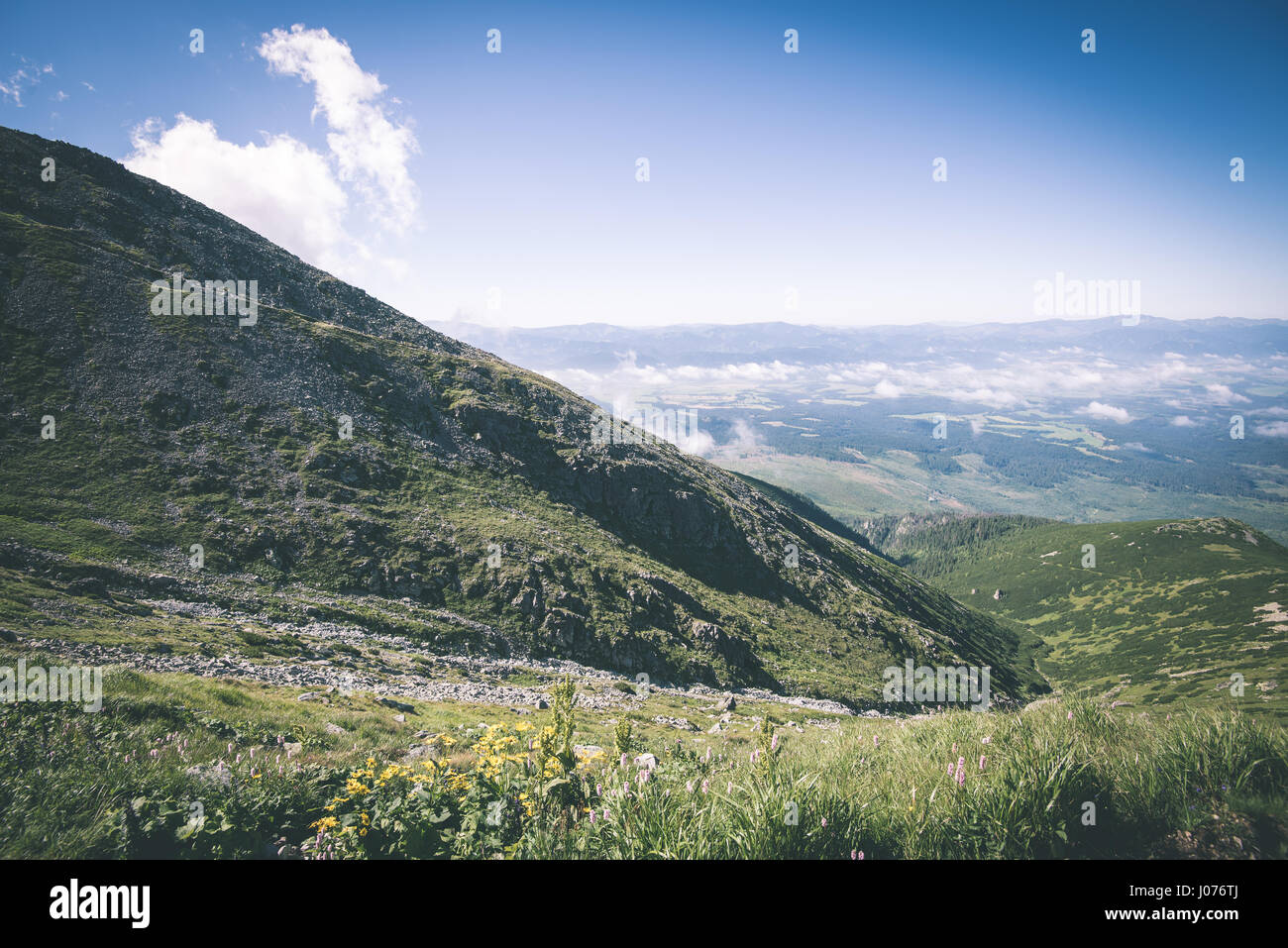 Tatra mountains in Slovakia covered with clouds. peak of krivan ...