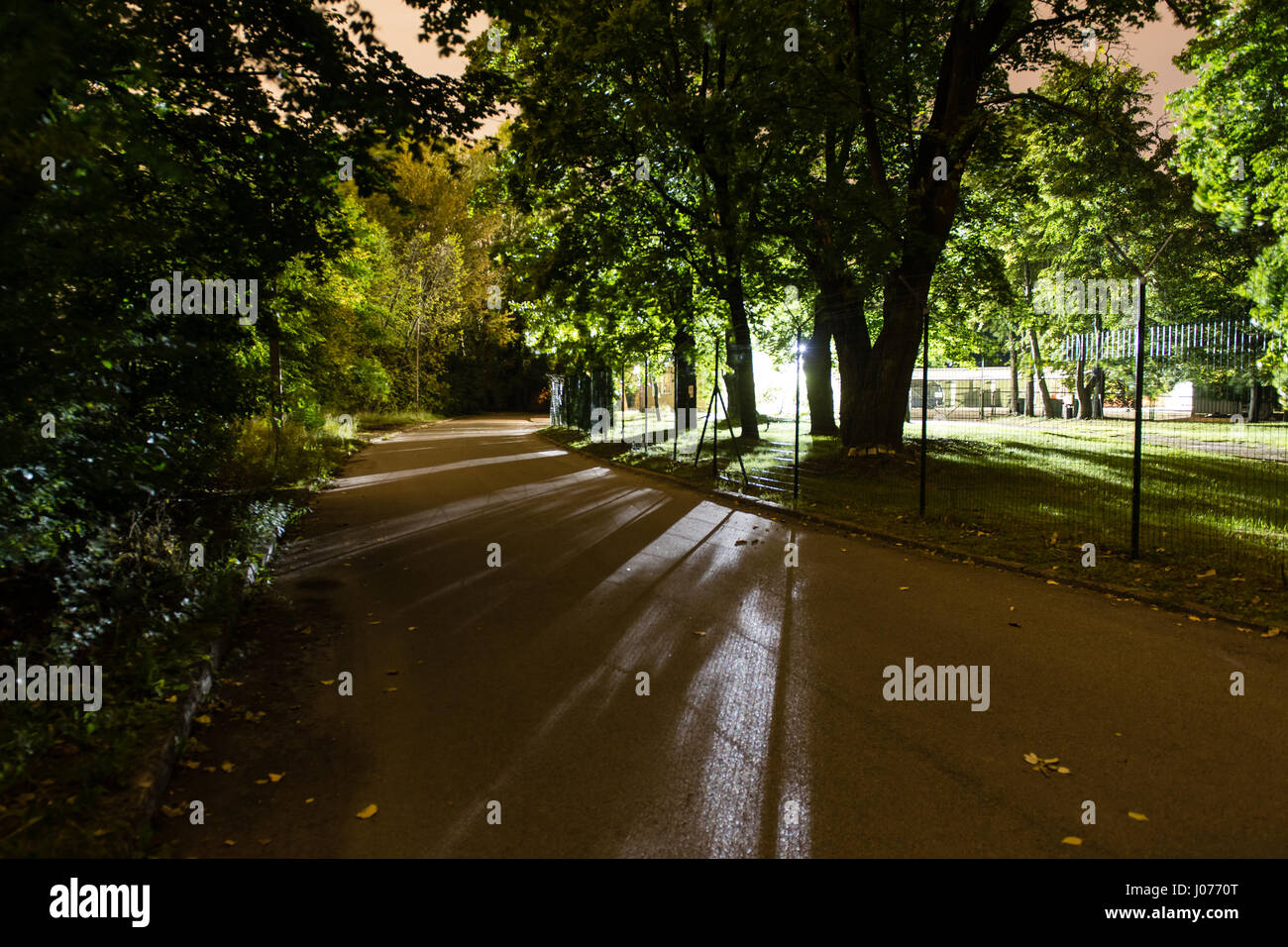 night streets in city at night Stock Photo - Alamy