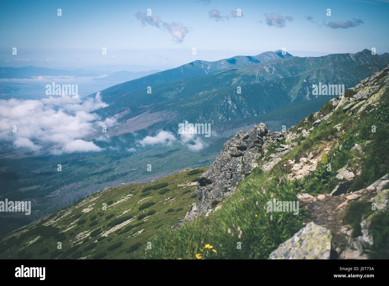 Tatra mountains in Slovakia covered with clouds. peak of krivan ...