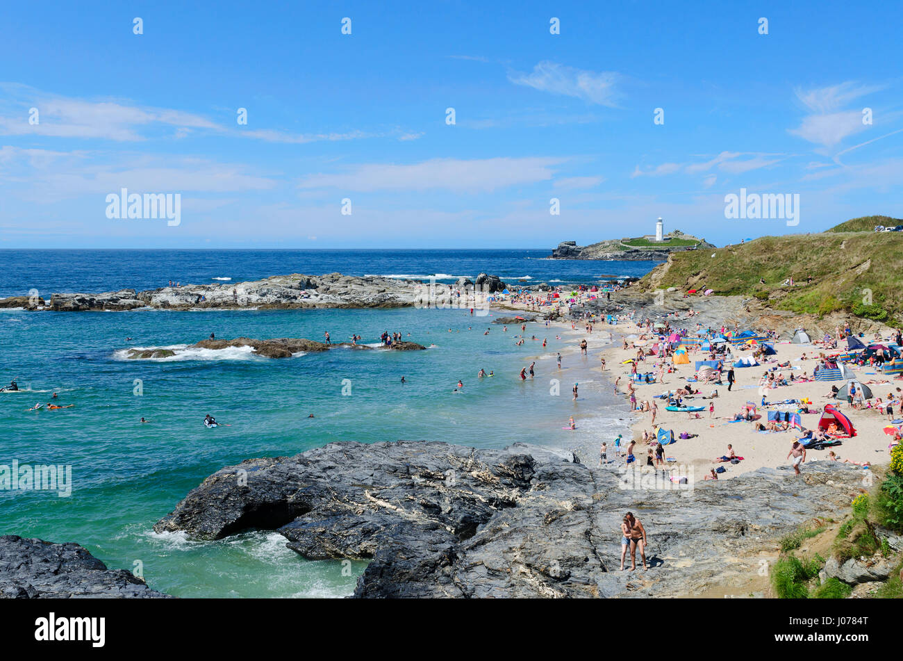 The beach at Godrevy in Cornwall, England, UK Stock Photo - Alamy