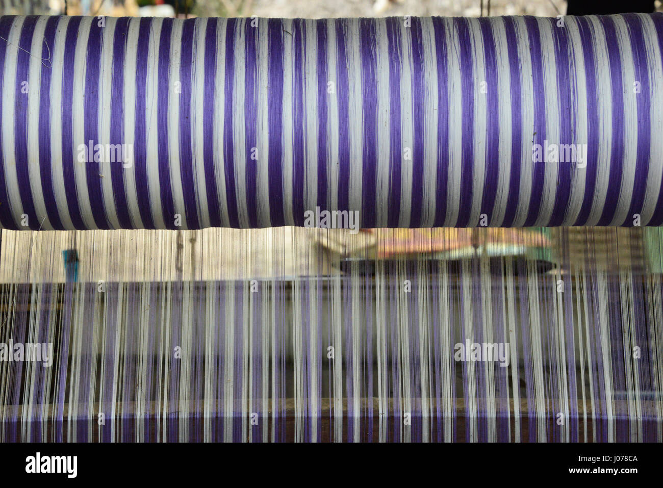 Silk weaving village near banks of the Mekong River in Cambodia Stock ...