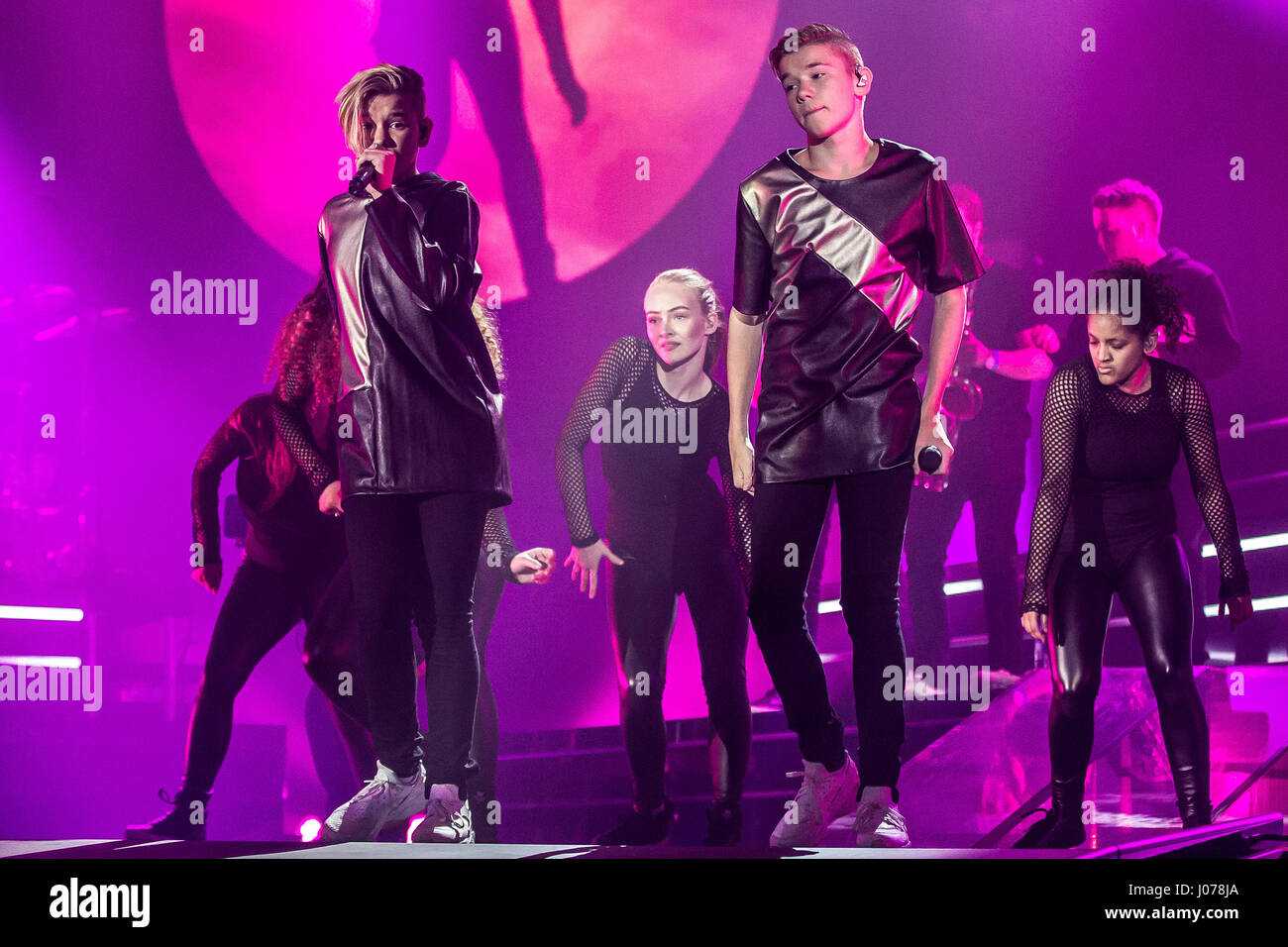 Norwegian boy band Marcus and Martinus performs live Featuring: Marcus ...