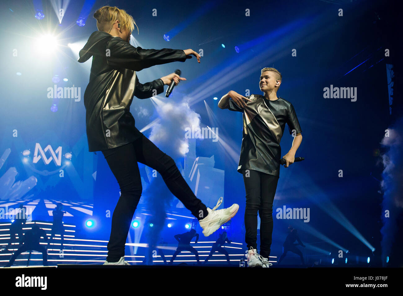 Norwegian boy band Marcus and Martinus performs live Featuring: Marcus ...