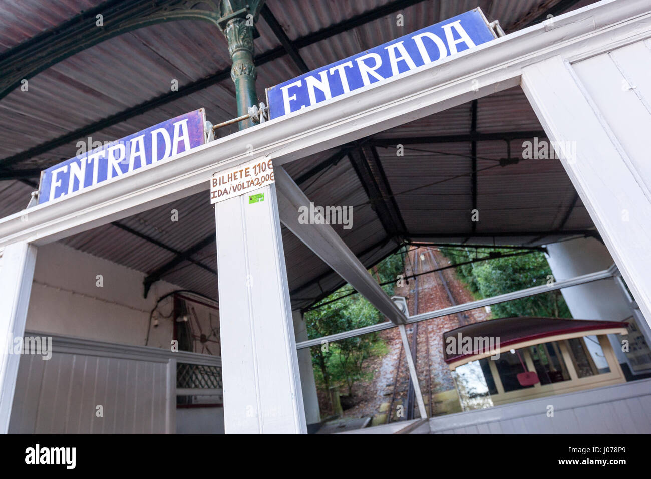 Entrance to Bom Jesus do Monte Funicular, Braga, Portugal Stock Photo ...