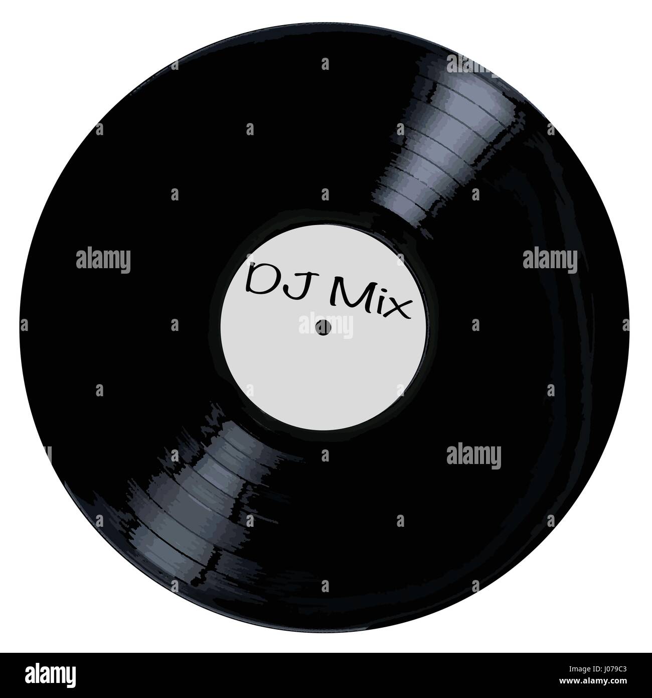 A typical LP vinyl record DJ Mix all over a white background Stock ...