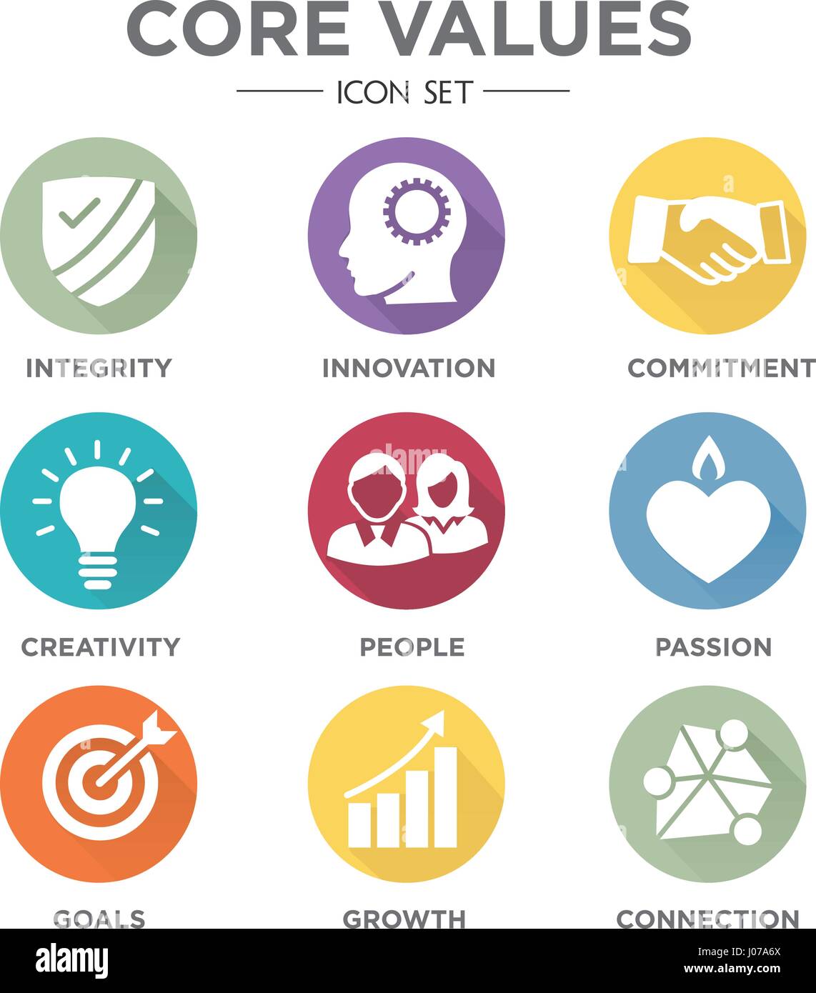 Core values icons hi-res stock photography and images - Alamy
