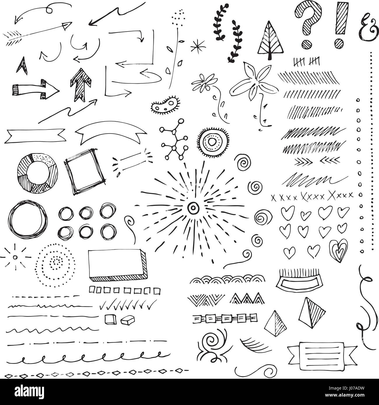 Hand Drawn Doodads, Sketches & Elements Stock Vector Image & Art - Alamy