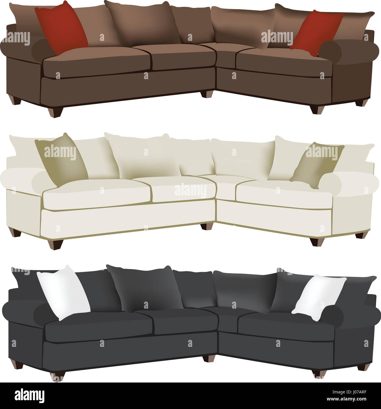 Cream Leather Sofa Stock Vector Images - Alamy
