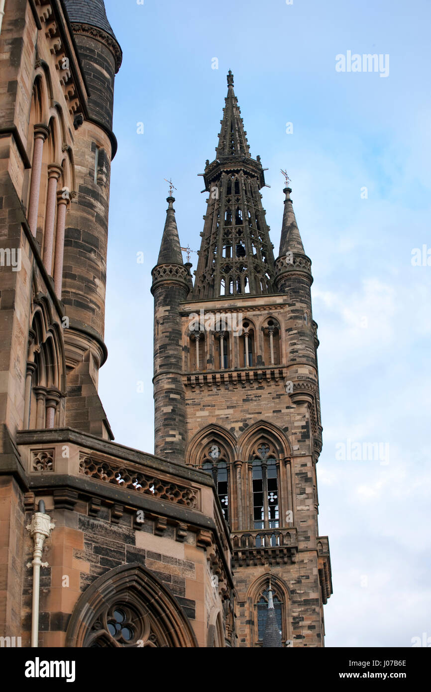 University of Glasgow Main Building at Gilmore Hill, Glasgow Scotland ...